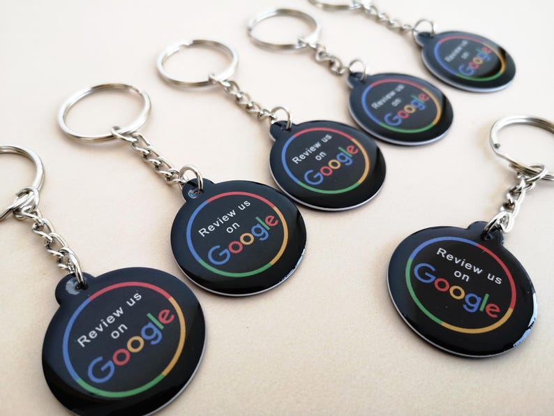 NFC Google Review Keychain White Black | Boost Your Google Reviews ...