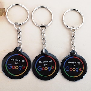 NFC Google Review Keychain White Black | Boost Your Google Reviews ...