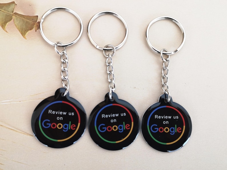 NFC Google Review Keychain White Black | Boost Your Google Reviews ...