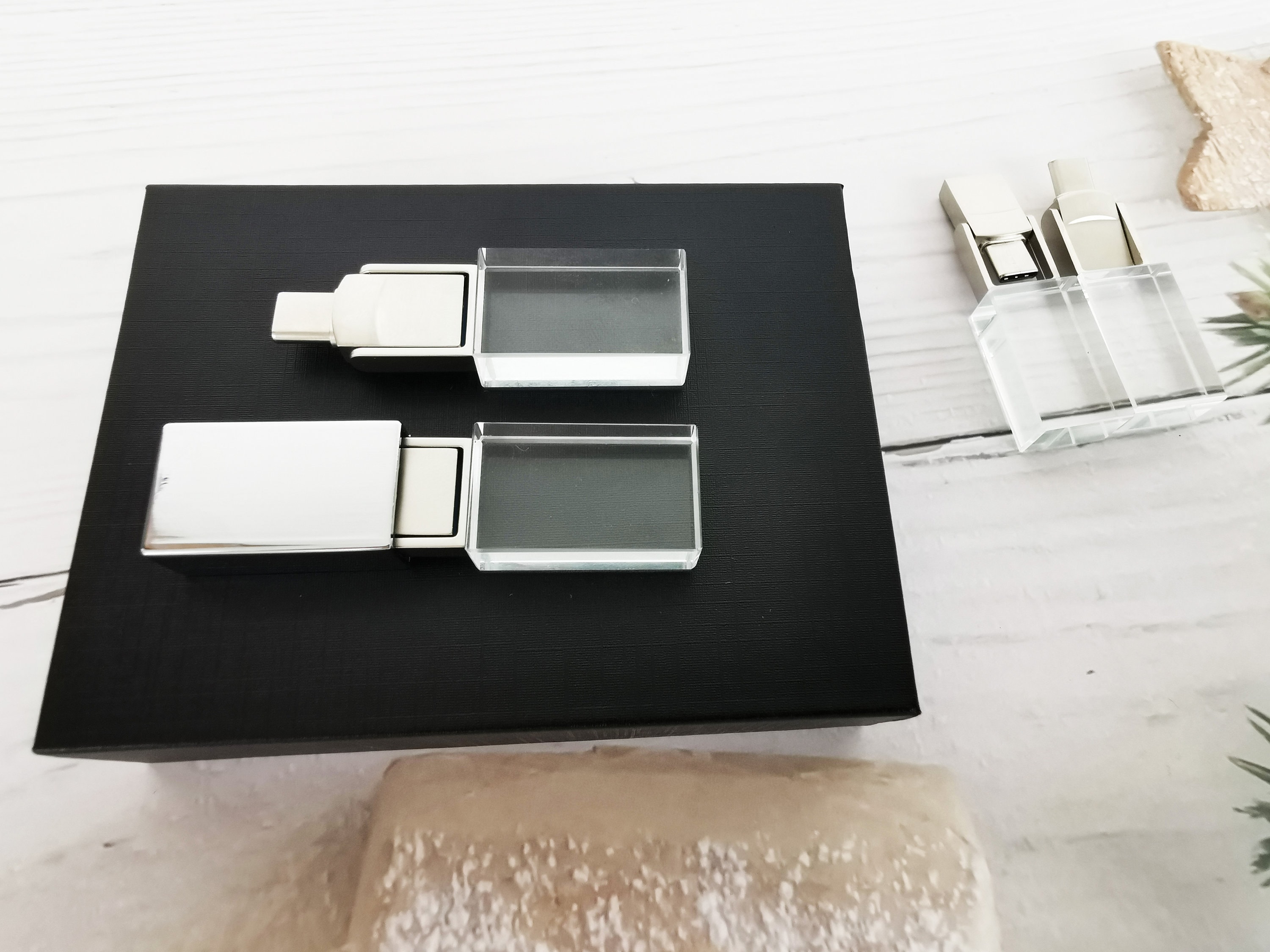 Type-c Crystal Glass USB C Flash Drive | USB 3.1 Pen Drive | 16GB 32GB ...