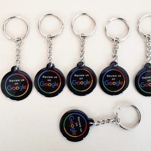 NFC Google Review Keychain White Black | Boost Your Google Reviews ...