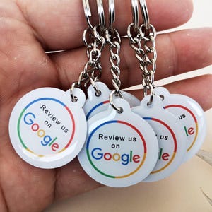 NFC Google Review Keychain White Black | Boost Your Google Reviews ...