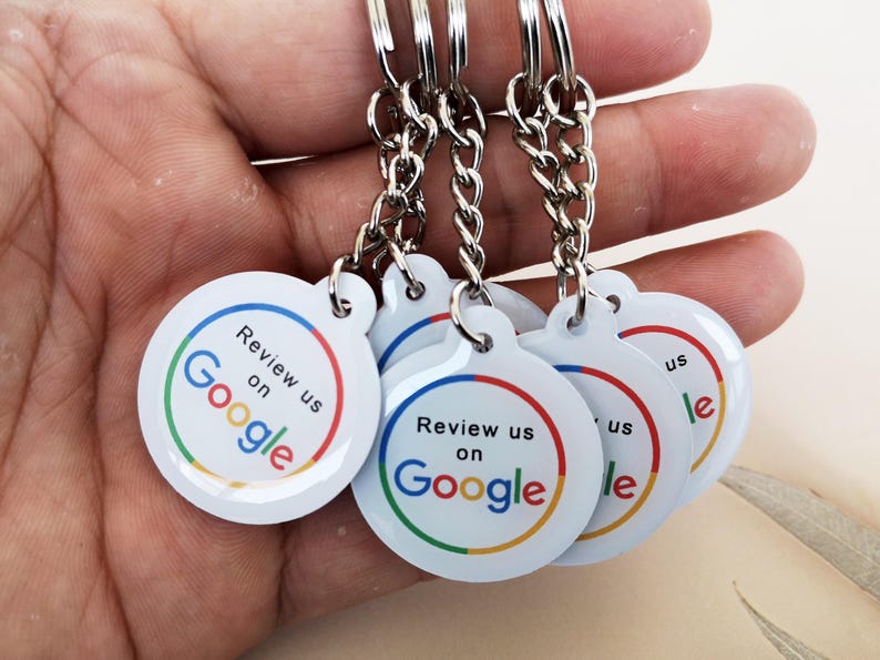 NFC Google Review Keychain White Black | Boost Your Google Reviews ...