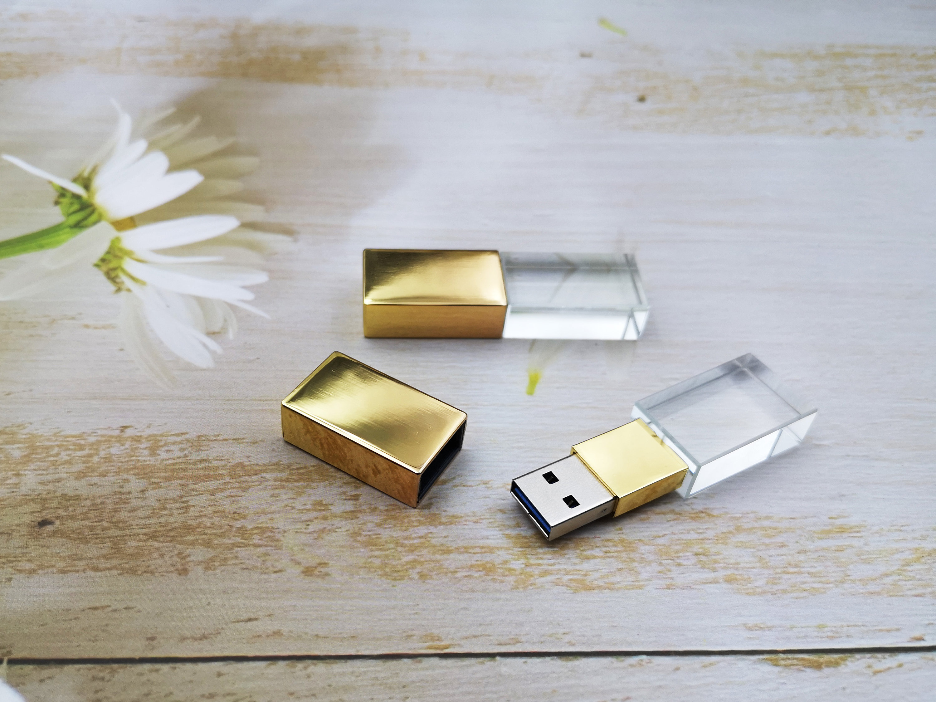 10PCS Free Logo Crystal Glass USB Flash Drive High Speed USB 3.0 ...