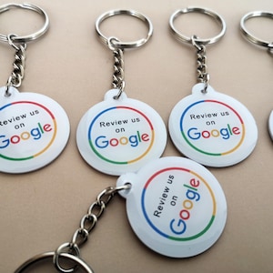 NFC Google Review Keychain White Black | Boost Your Google Reviews ...