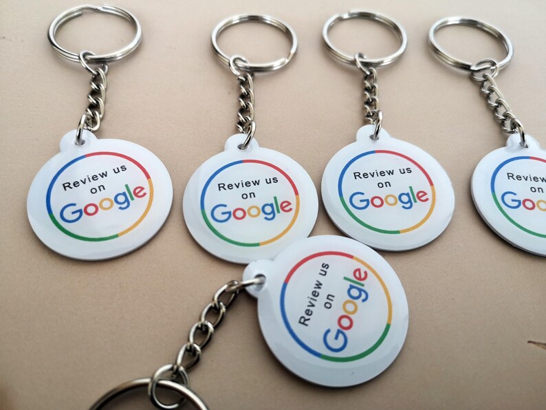 NFC Google Review Keychain White Black | Boost Your Google Reviews ...