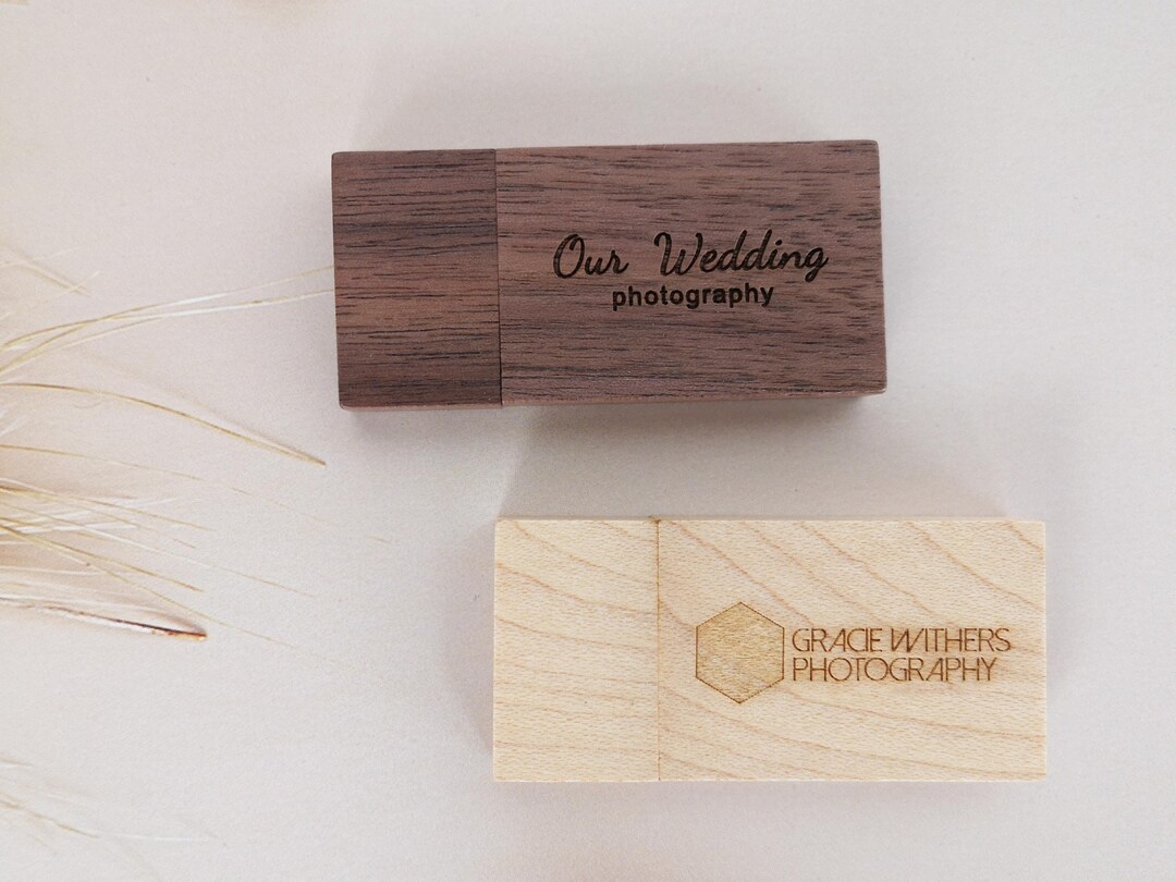 10 Pcs Wooden Walnut Maple Flash Drive, Wooden USB Flash Drive, Dark ...