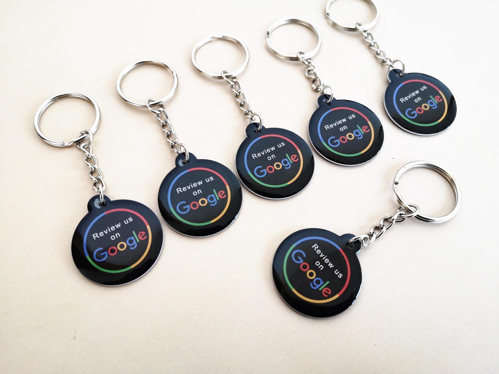 NFC Google Review Keychain White Black | Boost Your Google Reviews ...