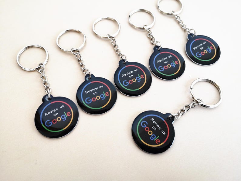 NFC Google Review Keychain White Black | Boost Your Google Reviews ...