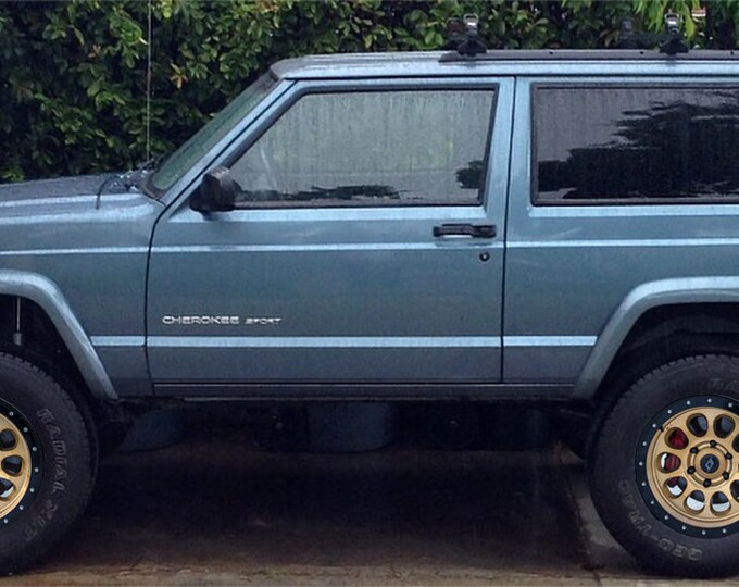 Jeep Cherokee XJ 2 Door Rear Side Window Matte Black US Flag Decals Set ...