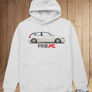 Honda Civic Type-r EK Hoodie White Gildan Ctr Softstyle JDM - Etsy