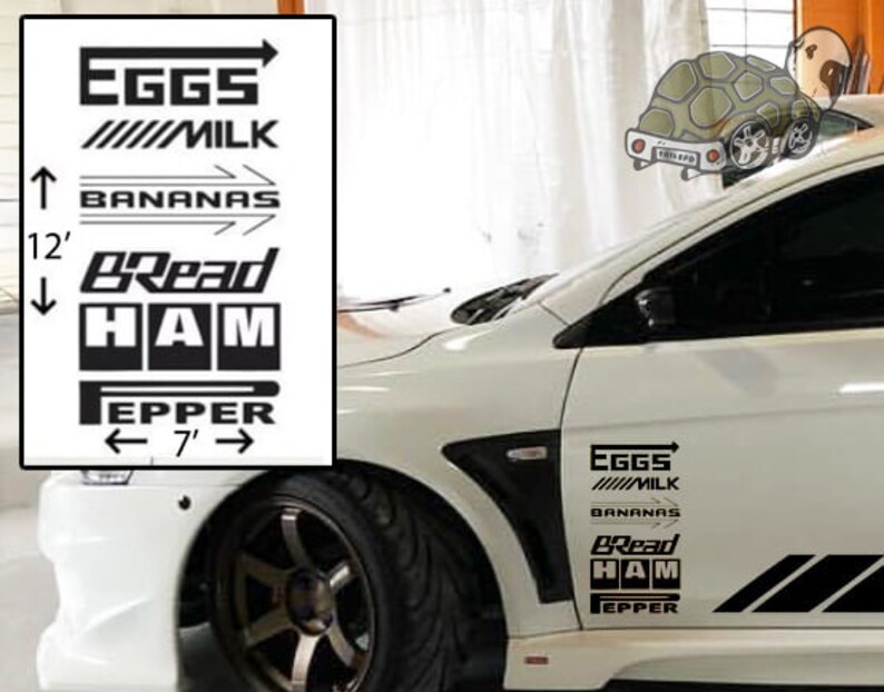 Grocery List Car Sponsors Decals Set - Etsy