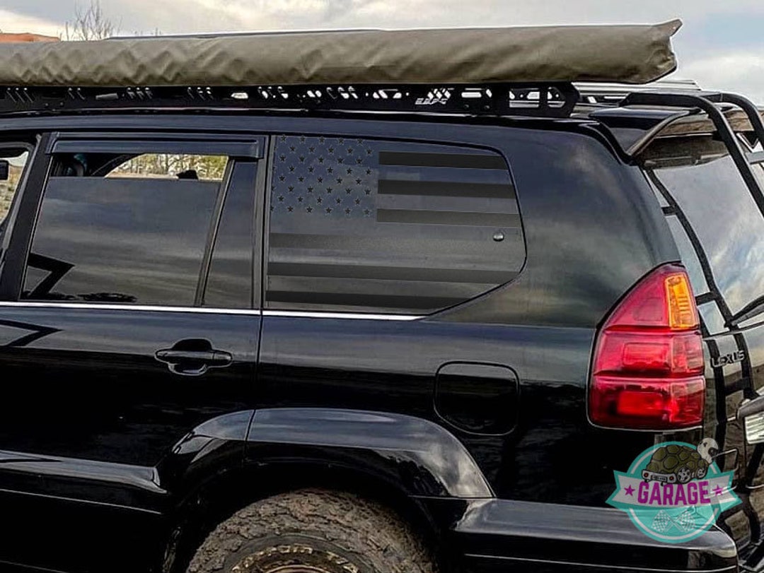 Lexus GX460 2003 1st Gen Rear Side Window Matte Black US Flag Decals ...