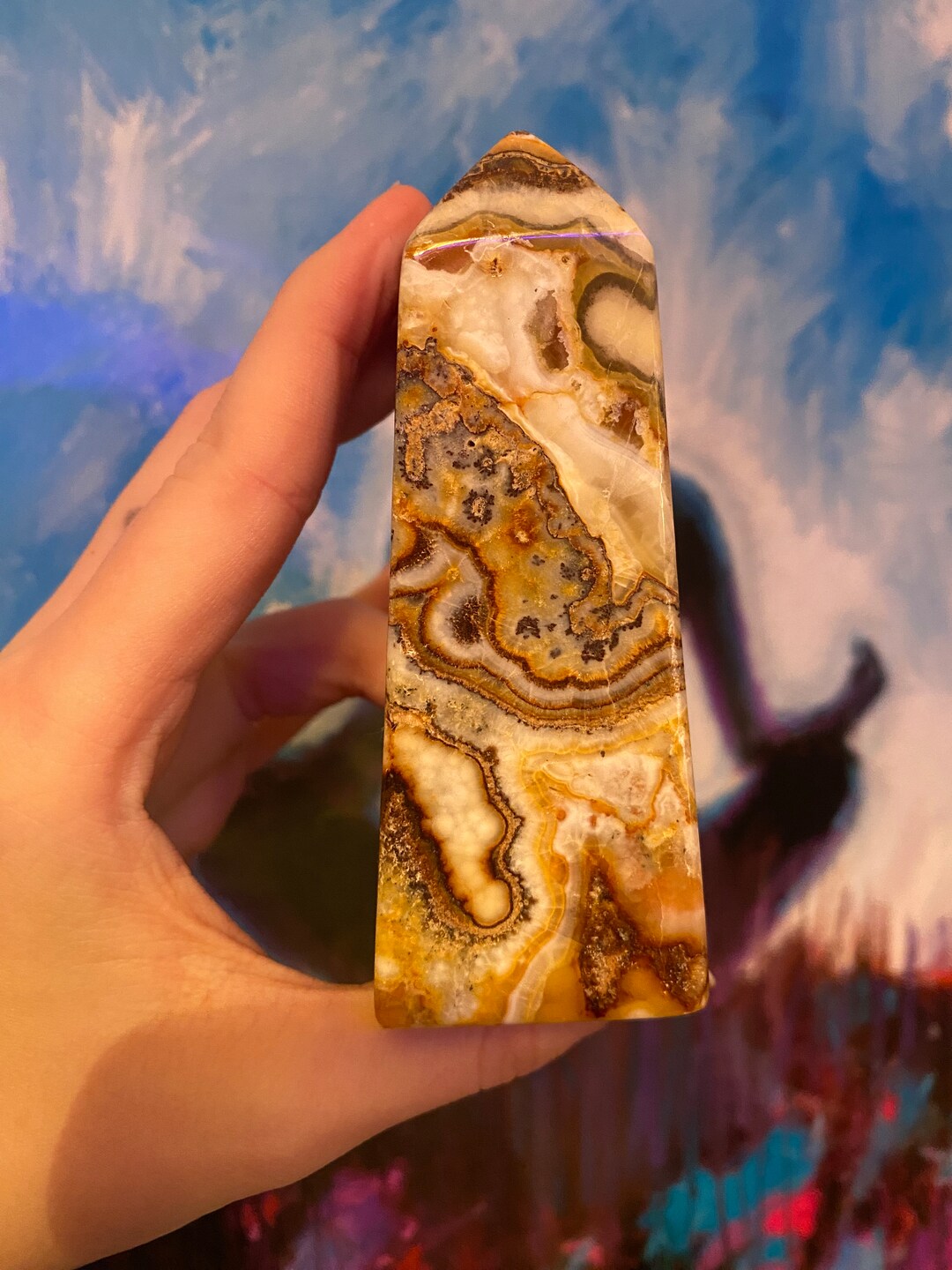 Stunning Brown Aragonite Tower With Color Swirls Red Aragonite Crystal ...