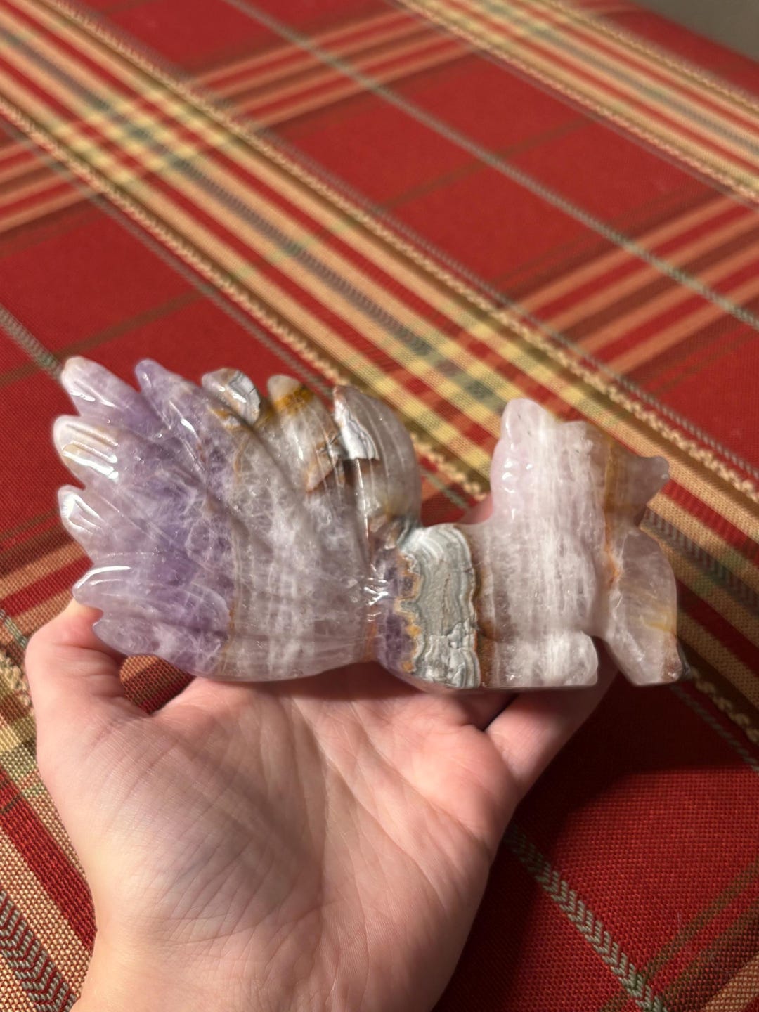 Amethyst Mexican Lace Agate Nine Tail Fox Crystal Carving ...