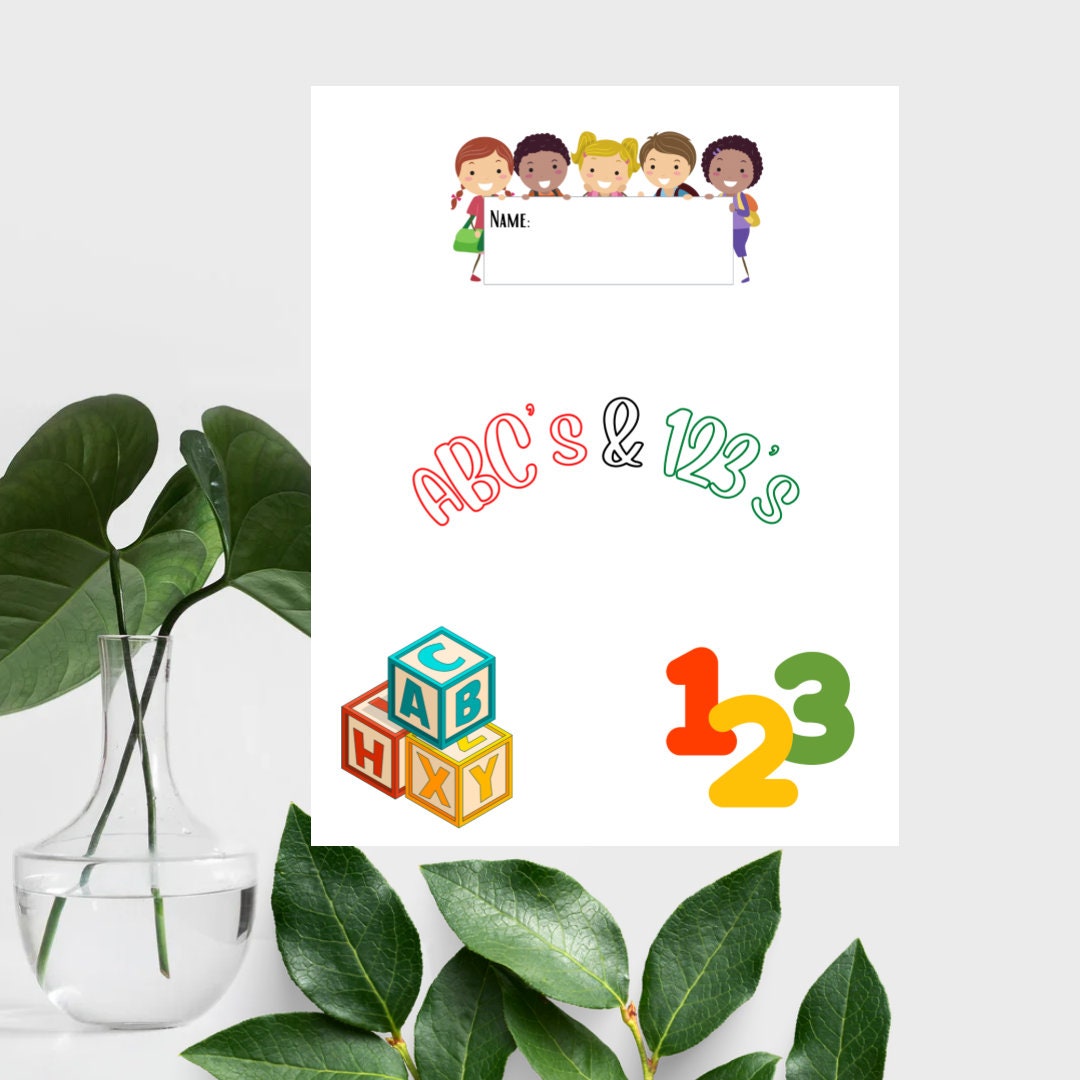 Kids ABC & 123 Worksheet - Etsy