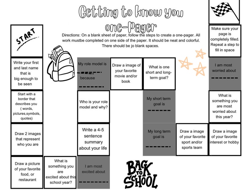 Back to School One-pager - Etsy