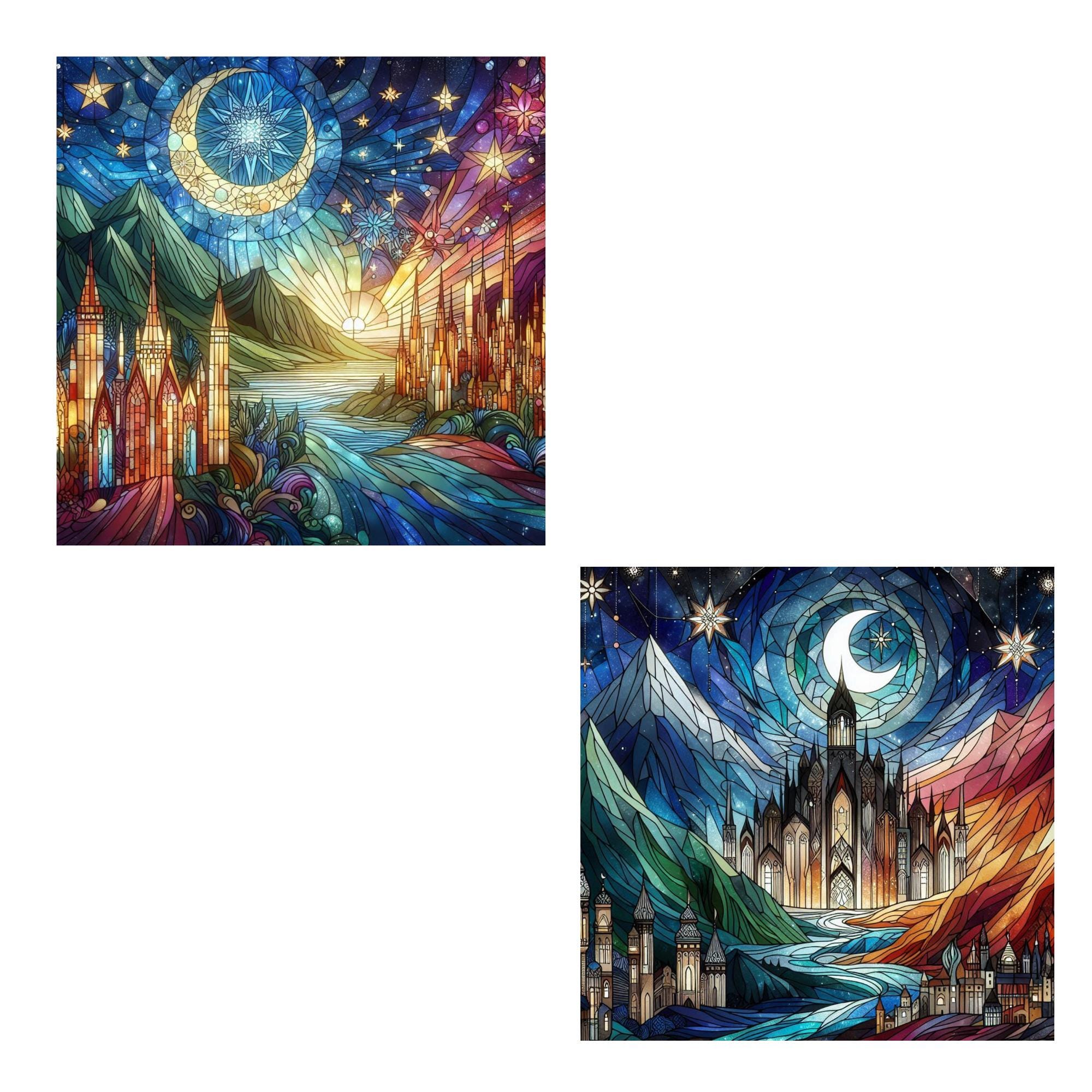 Watercolor Acotar Inspired Clipart, Acotar Stained Glass Clipart Bundle ...