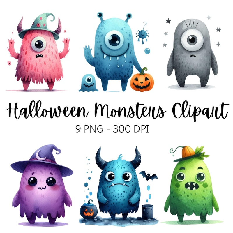Monsters Clipart - Etsy