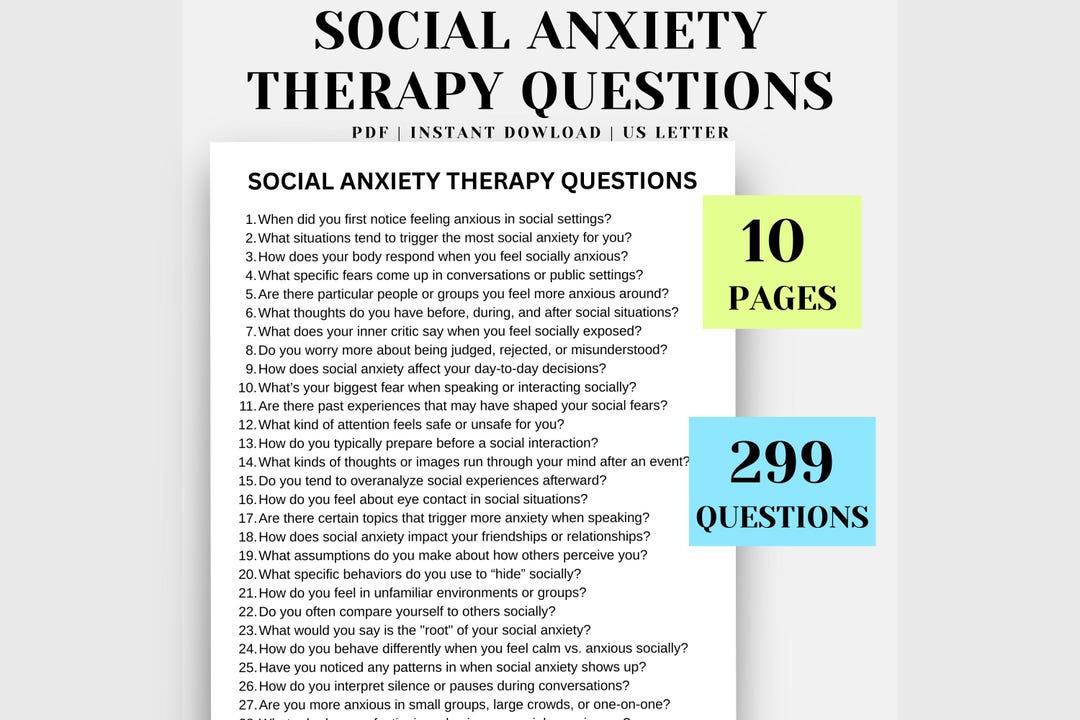 299 Social Anxiety Therapy Questions Social Phobia Social Anxiety ...