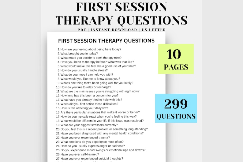 Therapy Intake Questions: 299 Printable Counseling Prompts (PDF) - Etsy