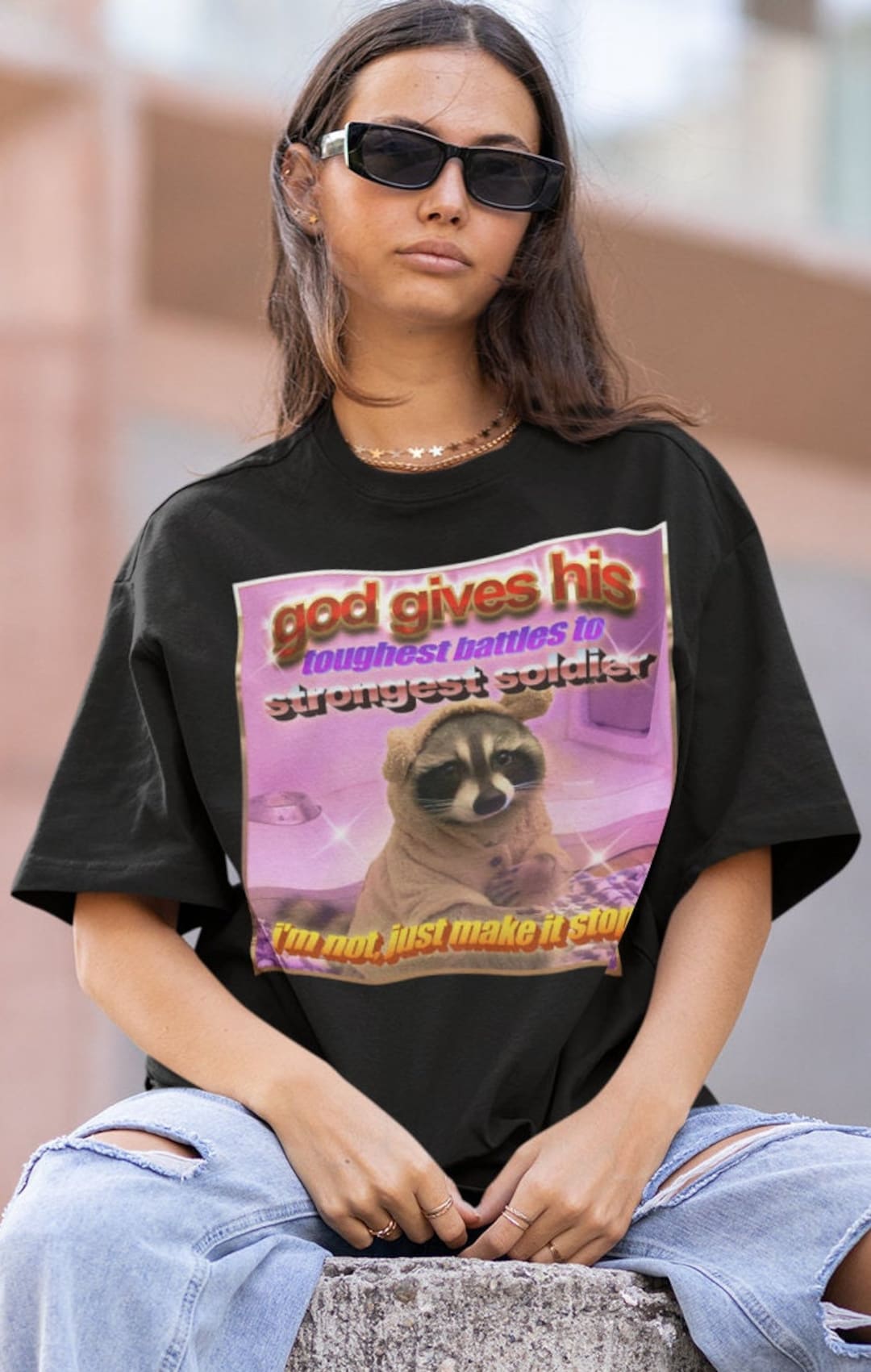 God Gives His Toughes Battles Possum Meme Opossums Lover - Etsy