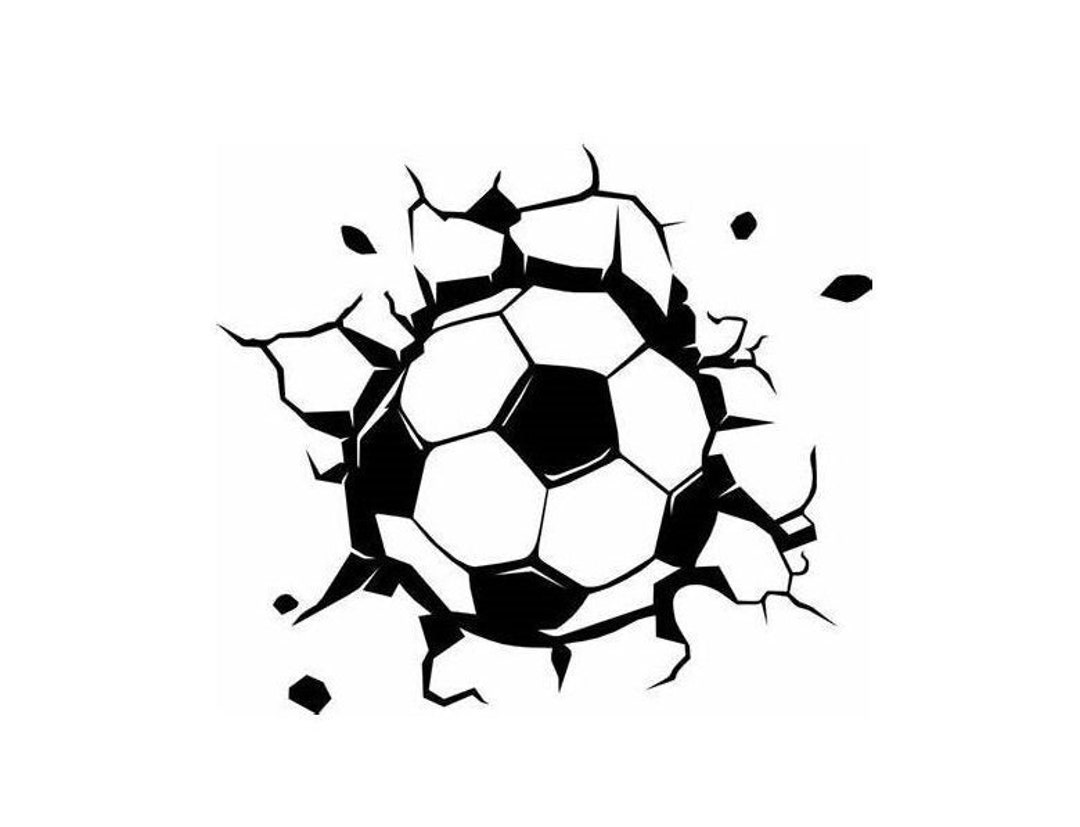 Broke Glass Soccer Ball Vinyl Decal for Any Smooth Surface - Etsy