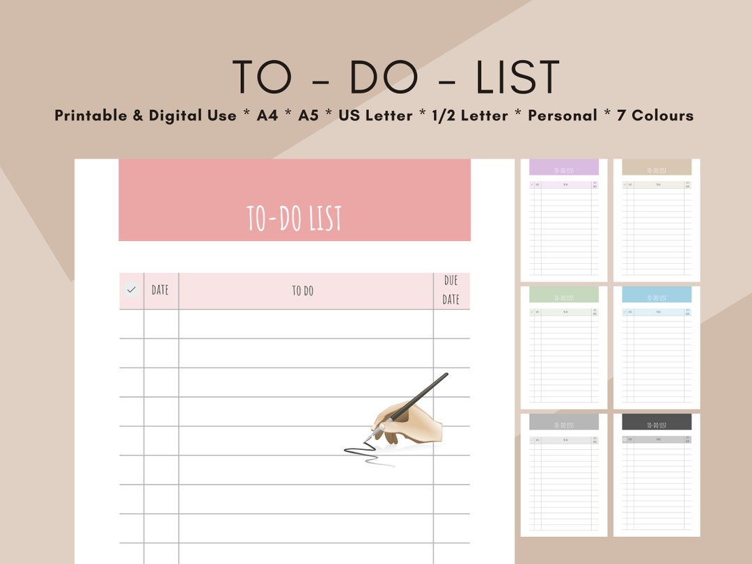 Printable To-do List Inserts, Simple Checklist (digital Download) - Etsy