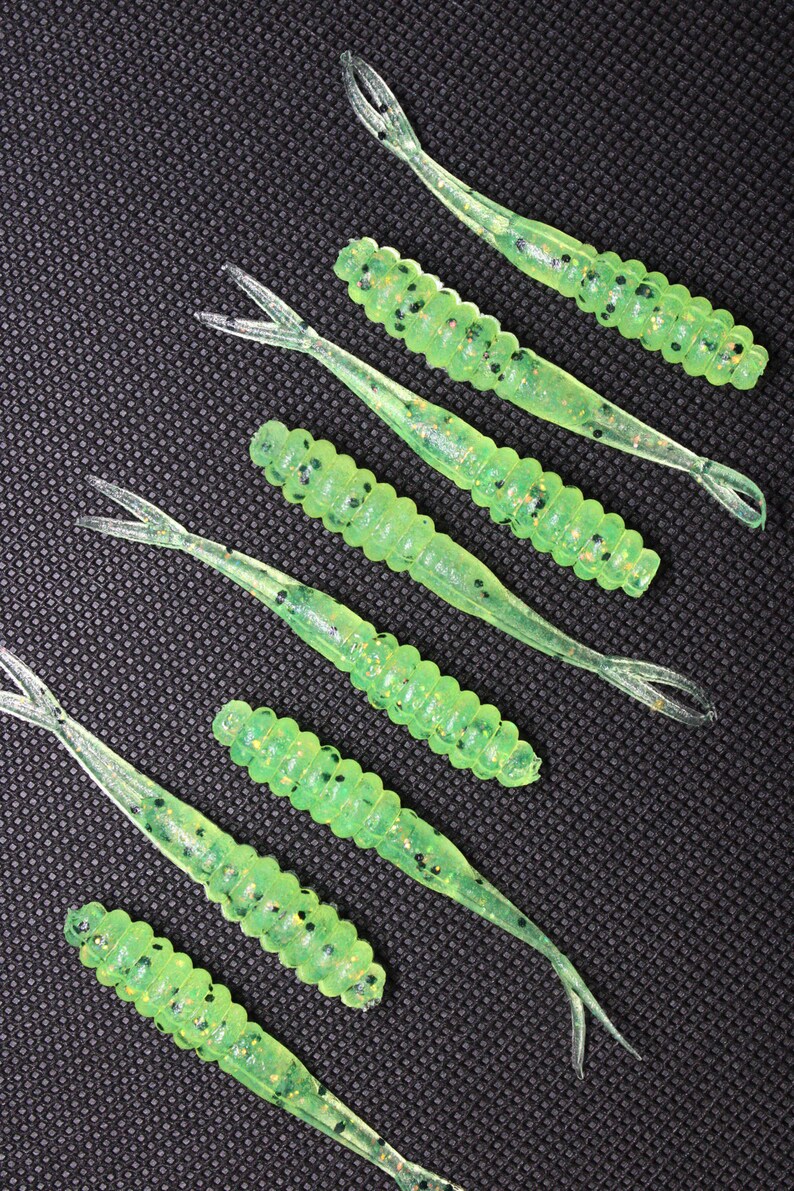 The NRG Twin Tailed Grub Electric Eel 2 Inch Soft Plastic Bait Fishing ...