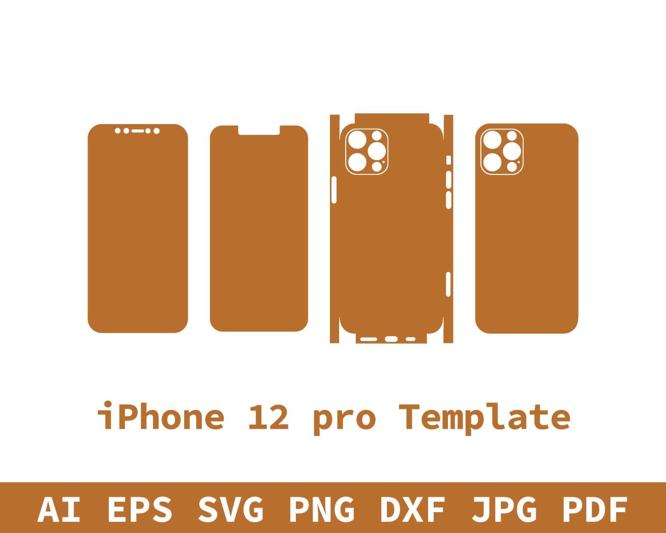 Customize Iphone 12 Pro Template Dxf Svg EPS AI PDF - Etsy