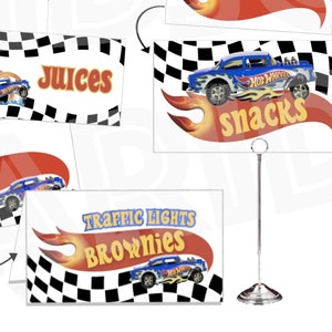 Race Car Place Cards | Hot Cars Birthday Place Cards | Wheels Racing ...