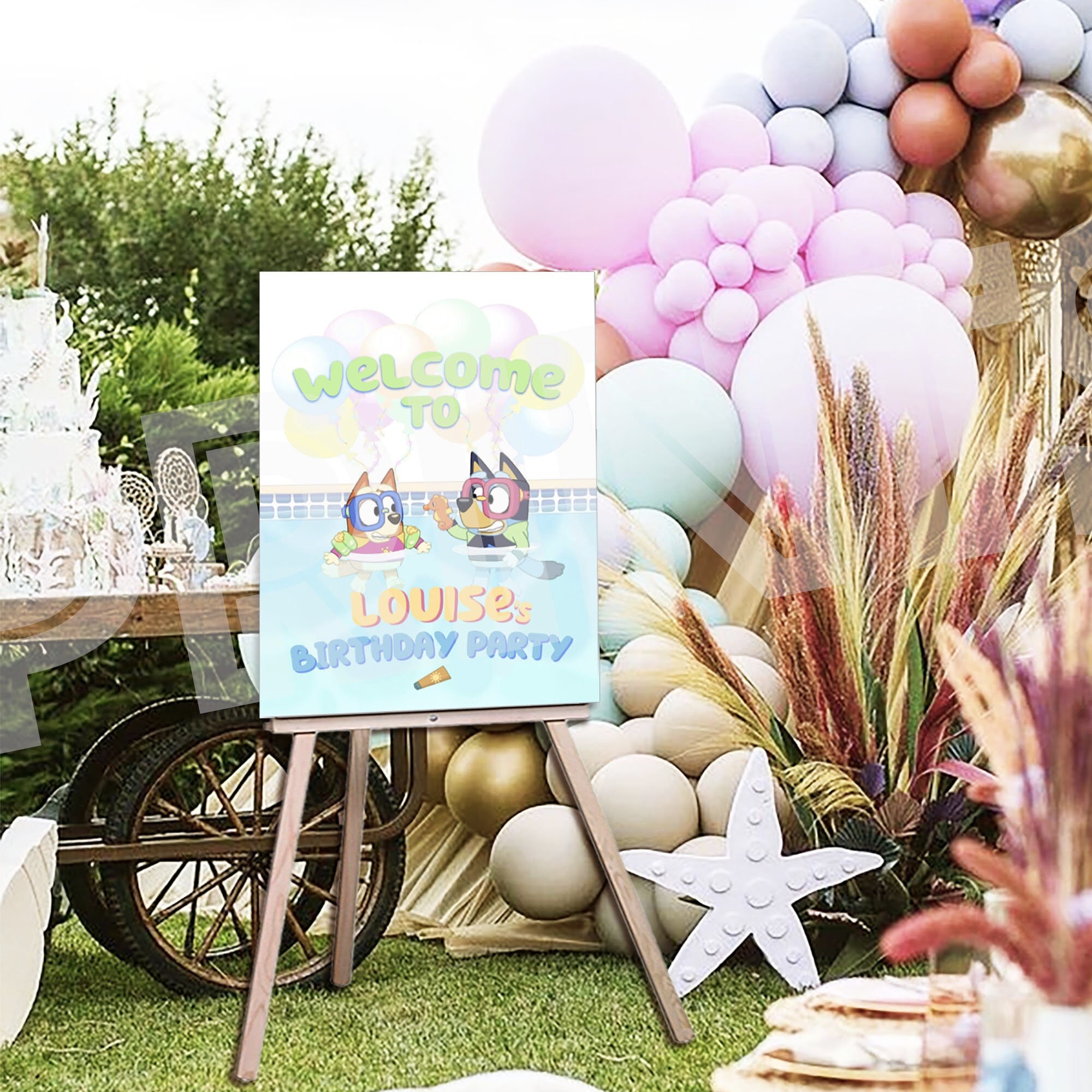 Birthday Welcome Sign, Baptism Party, Pool Party, Pool Party, Pool ...