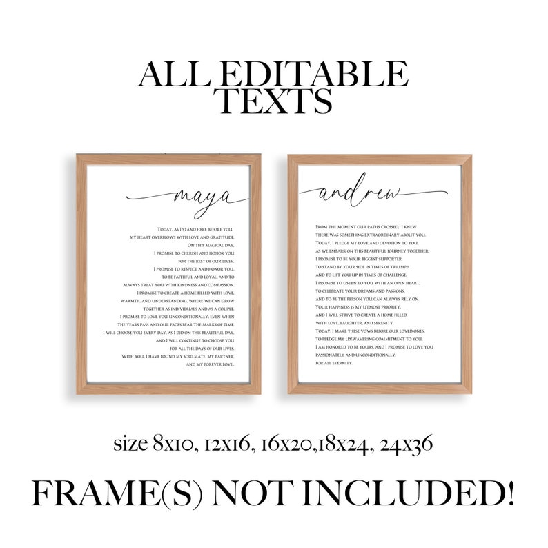 Wedding Vows Sign | Custom Wedding Vows Sign | Anniversary Sign ...
