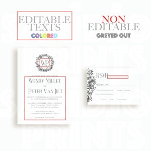 Wildflower Wedding Invitation Template, Printable Wedding Invitation ...