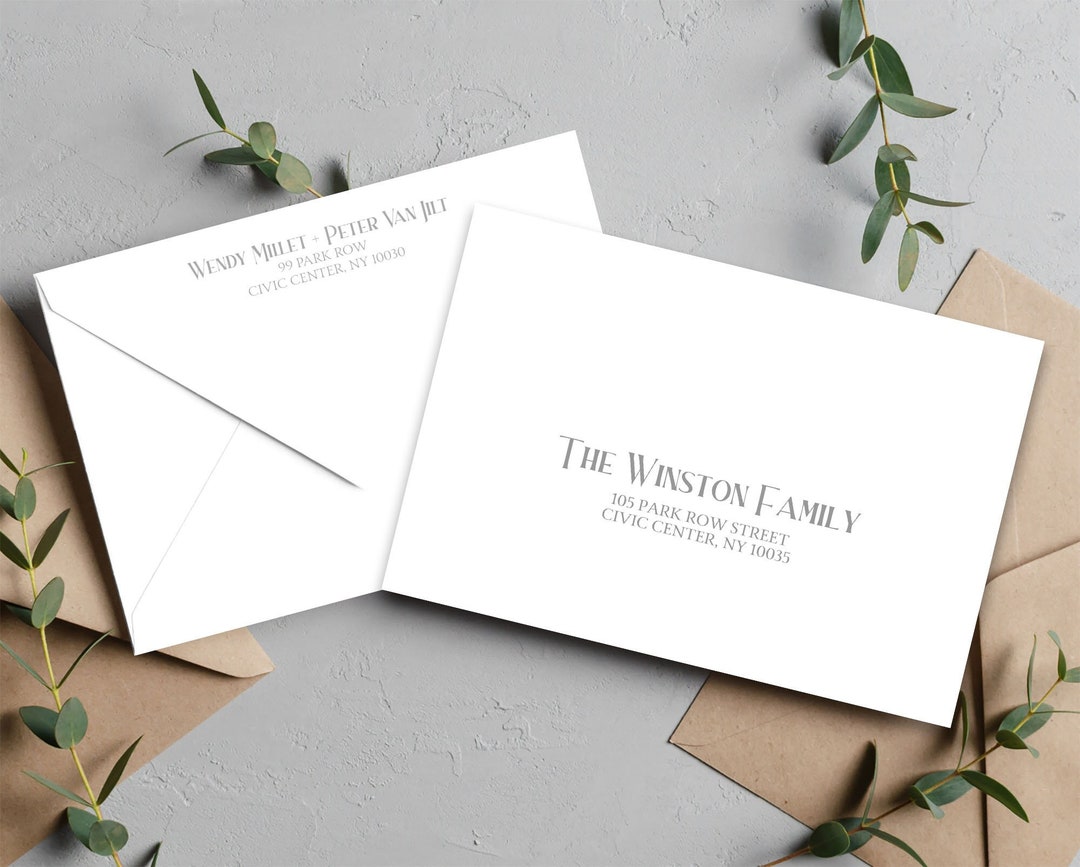 Modern Envelope Template, Printable Minimalist Address, Instant ...