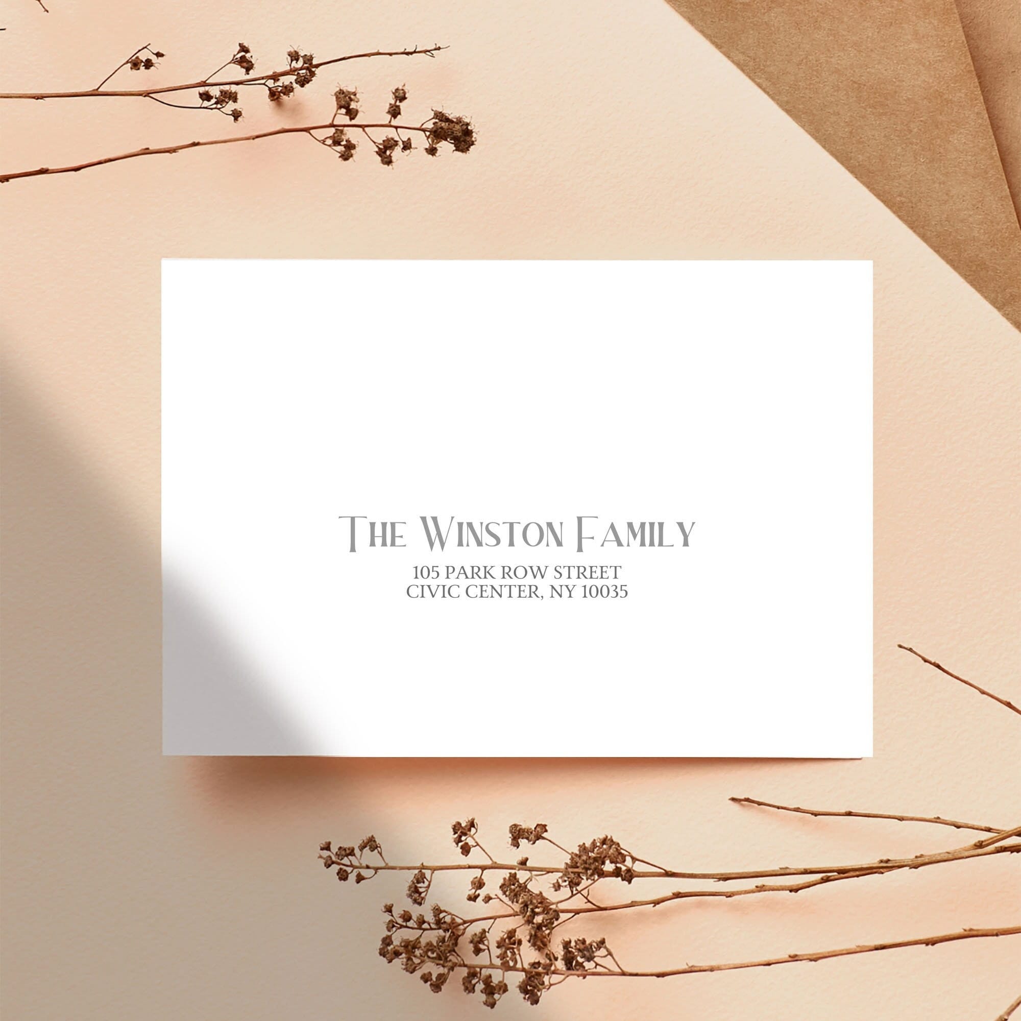 Minimalist Printable Envelope Address and Return Template Modern ...