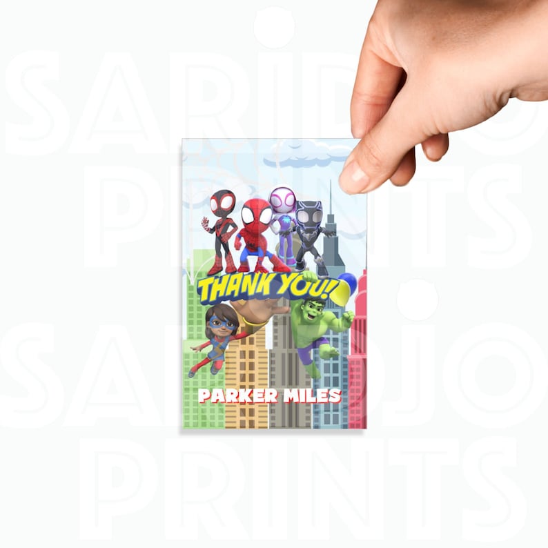 Spidey Thank You Tags Template Superhero Favors Tag Editable Spider ...