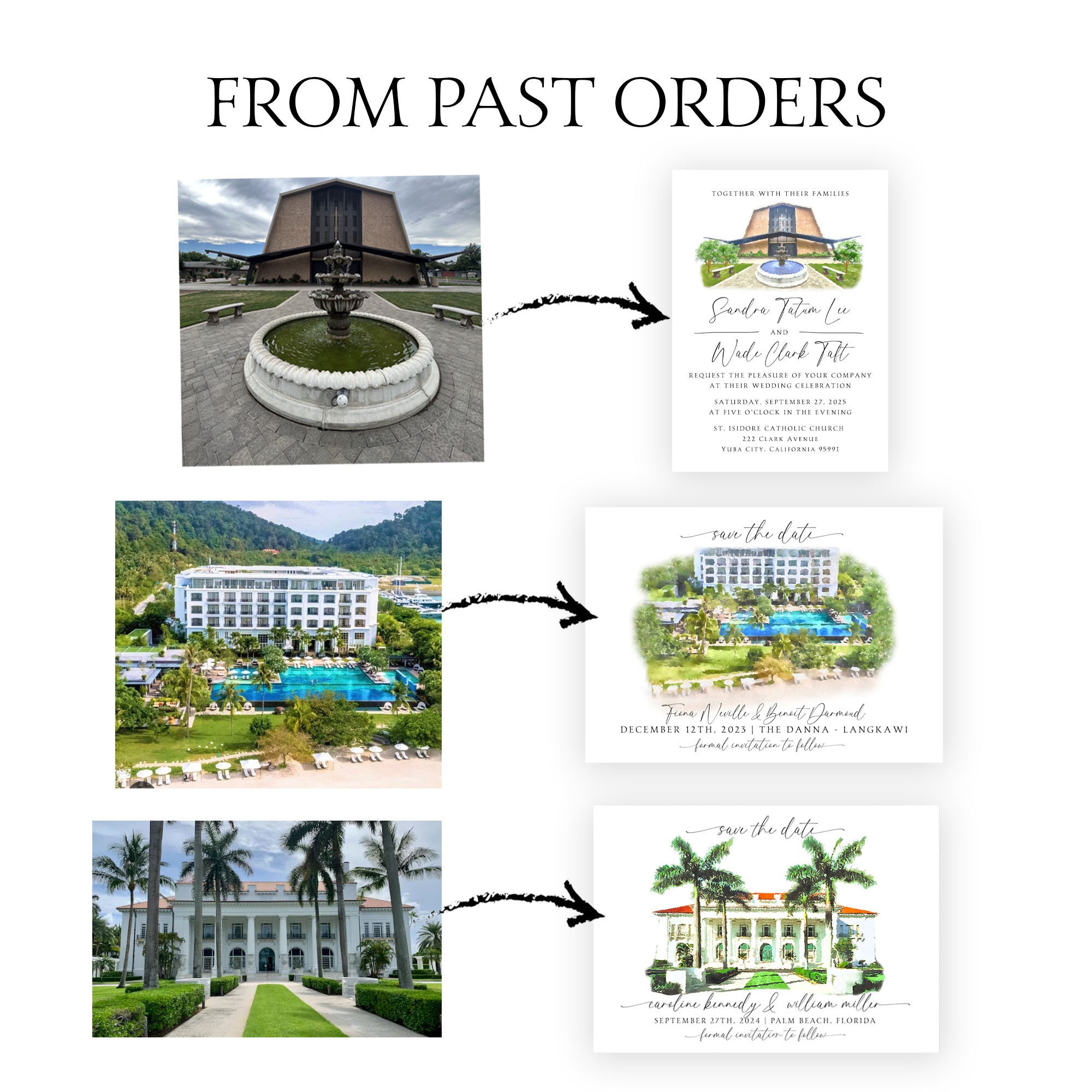 Custom Illustrated Save the Date Custom Illustrated Wedding - Etsy