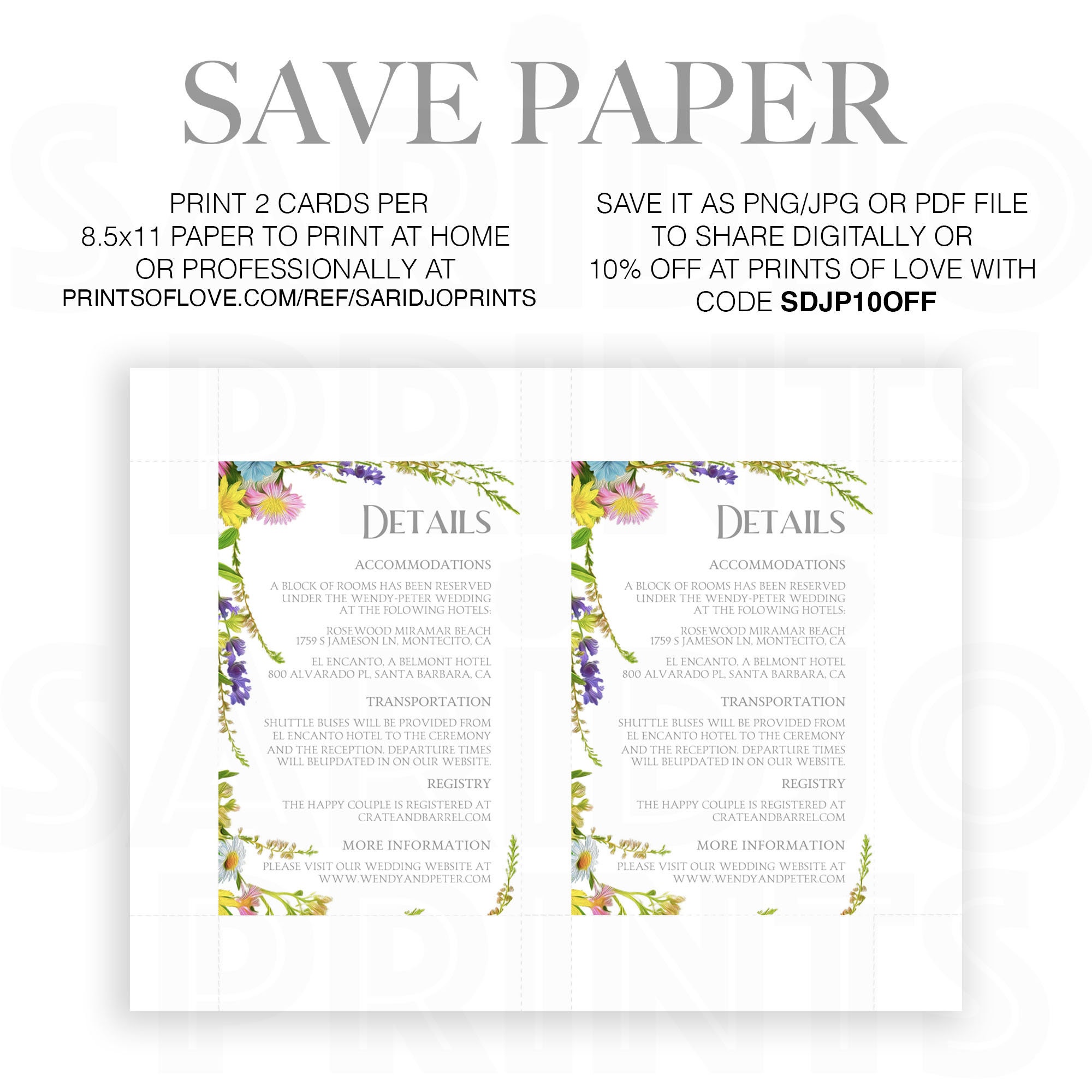 Wedding Information Card Template Diy Details Card Insert - Etsy