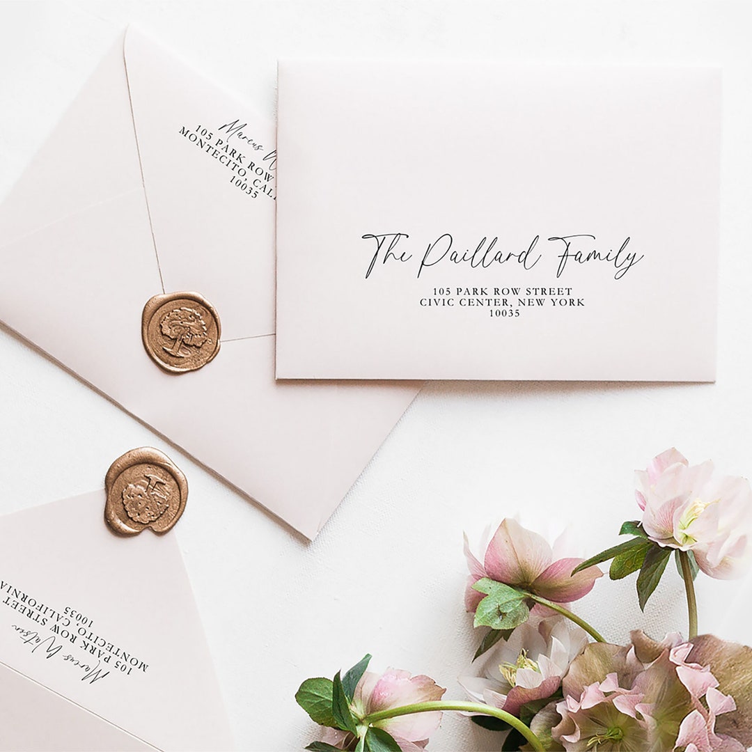 Minimalist Printable Envelope Address and Return Template Modern ...