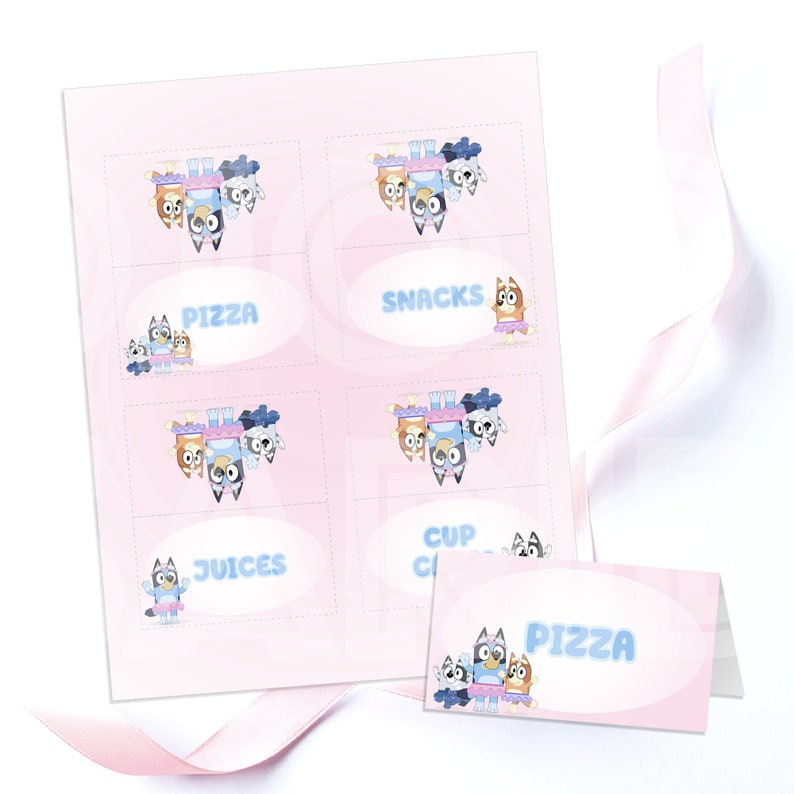 Place Card Template, Editable Place Card Template| Pink Dog Ballerina ...