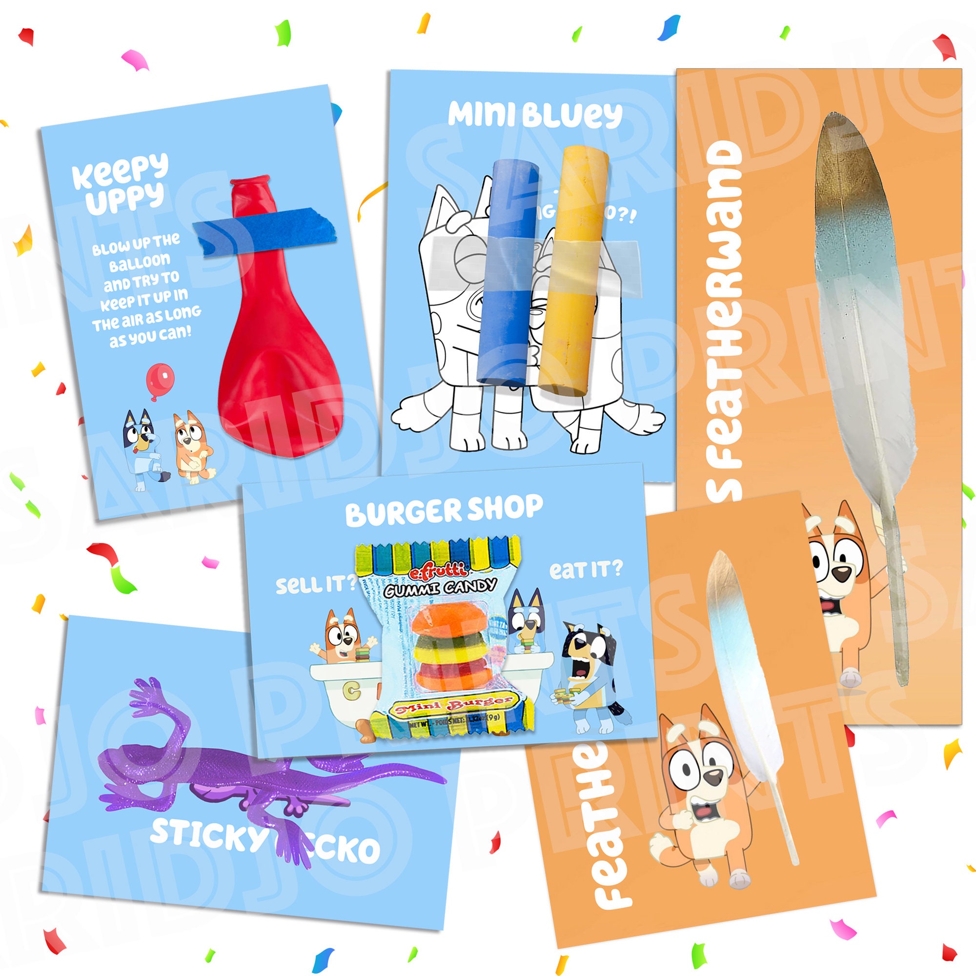 Bluey Party Favors Sticky Gecko Party Favors Digital - Etsy Ireland