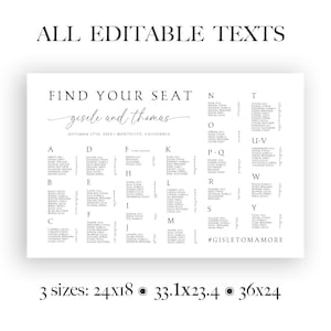 Alphabetical Seating Chart Template Download Minimalist Seating ...
