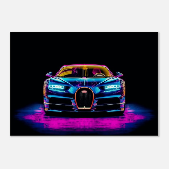 Bugatti With Neon Lights BUGATTI DIVO FRONT SUPER NEON CRYSTAL NEW