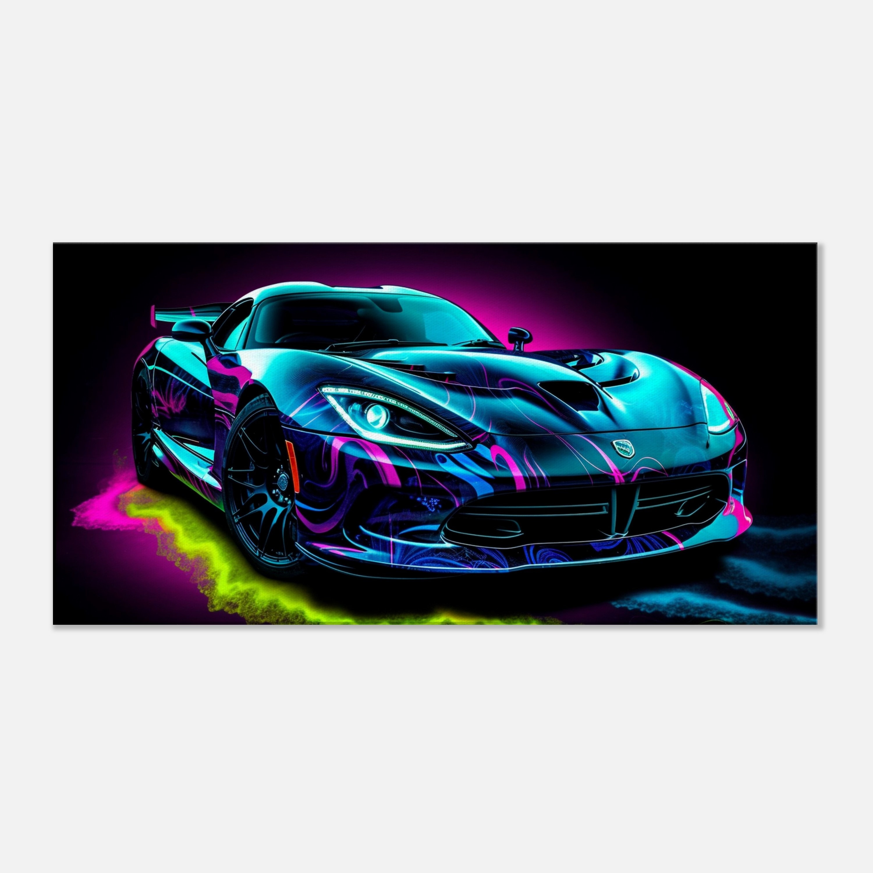 Dodge Viper Neon Canvas Art: Modern Car Enthusiast Decor - Etsy