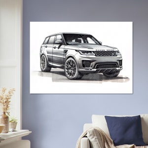Range Rover Sport Print: Grayscale Pencil Sketch, Luxury SUV Art - Etsy