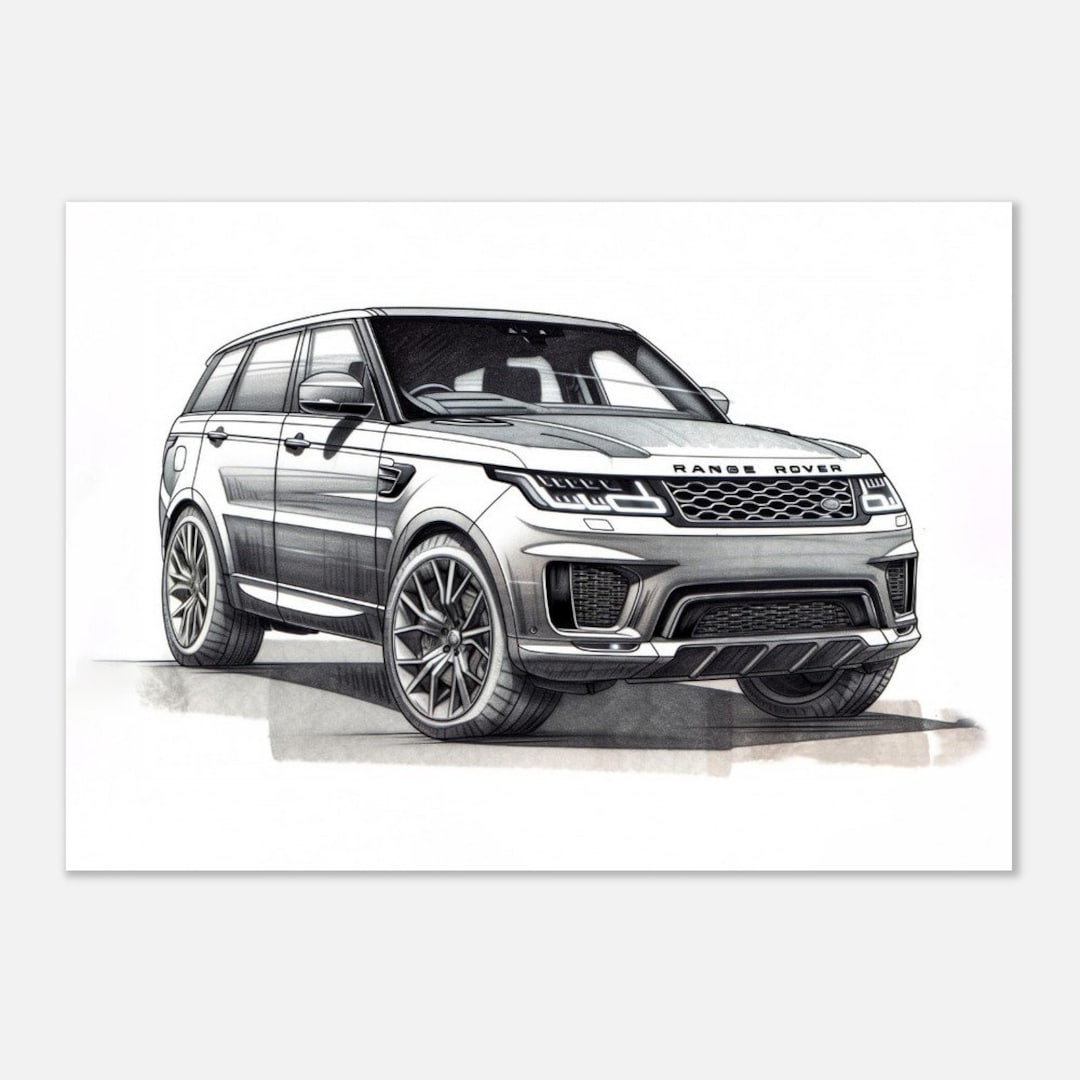 Range Rover Sport Print: Grayscale Pencil Sketch, Luxury SUV Art - Etsy