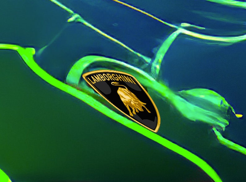 Neon Lamborghini Canvas Print: Abstract Sports Car Wall Art - Etsy