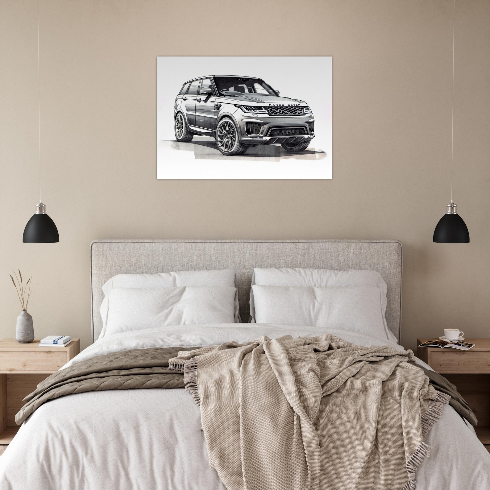 Range Rover Sport Print: Grayscale Pencil Sketch, Luxury SUV Art - Etsy