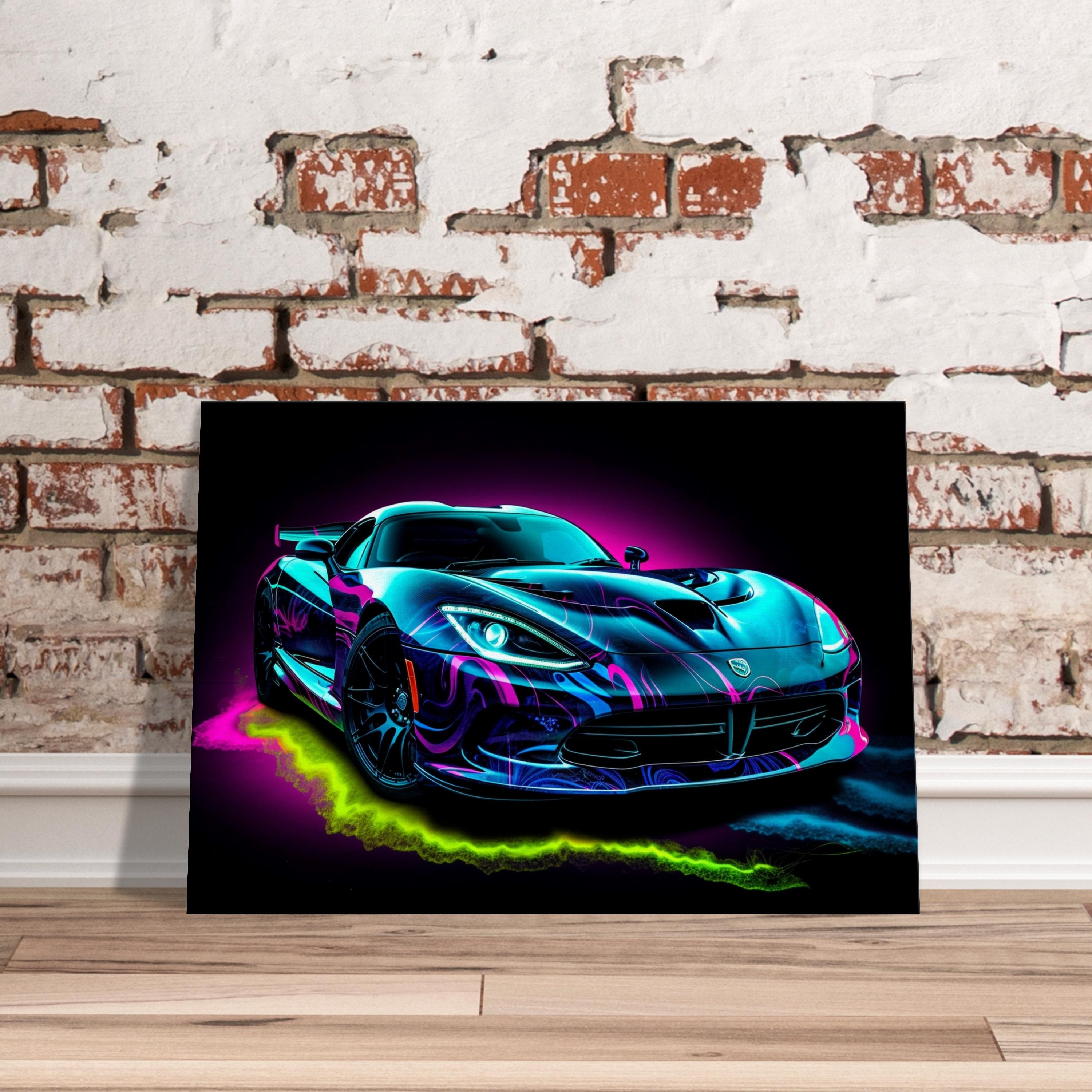 Dodge Viper Neon Canvas Art: Modern Car Enthusiast Decor - Etsy